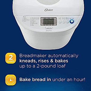 Oster Expressbake Breadmaker, 2-lb. Loaf Capacity, 2 lb, White/Ivory