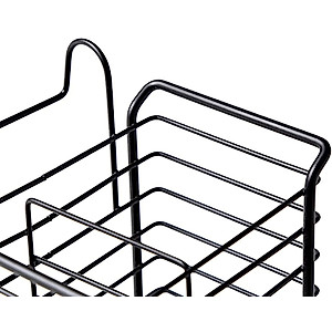 ceramic Utensil Caddy Iron Chopsticks Holder， Hanging Cutlery Drying Basket Draining Chopsticks Rack， Tableware Organizer Pen Holder chopstick holder (Color : Black)