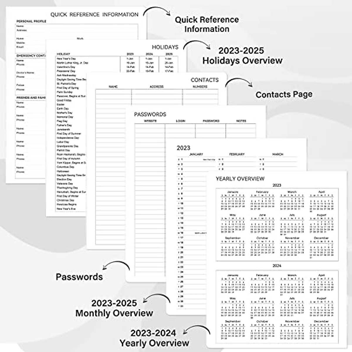Monthly Planner/Calendar 2023-2025 - July 2023-June 2025, Monthly Academic Planner 2023-2025, 9" x 11", 2-Year Monthly Planner with inner Pocket, Flexible Embossed Cover, Elastic Closure, Great for Organizer
