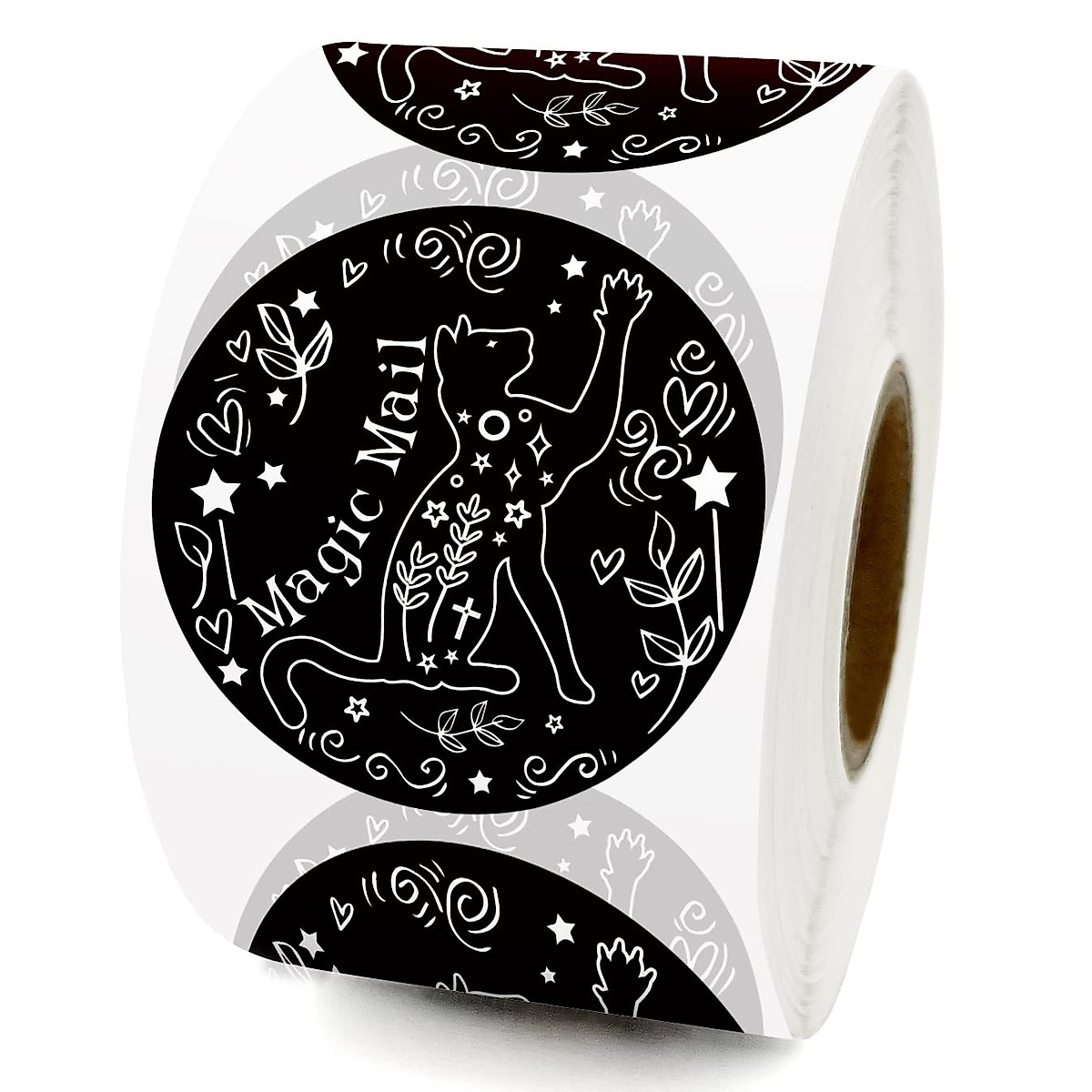 500 PCS Magic Mail Cute Cat Pattern Small Business Stickers, Online Retailers Thank You Stickers, Bakeries Packaging Stickers, Envelopes Stickers, Mail Envelopes Shipping Stickers for Small Business