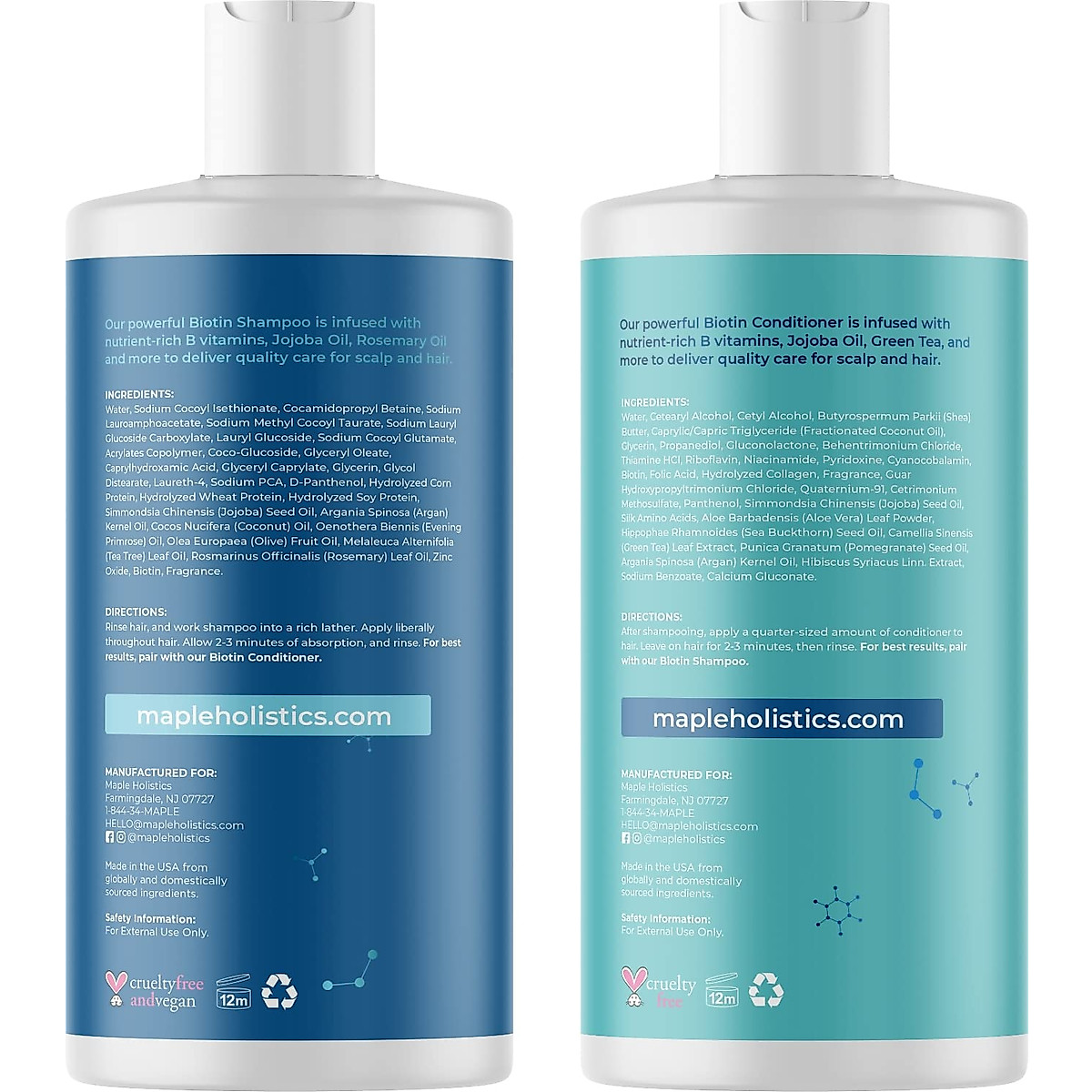 Hair Growth and Thickening Set for Women and Men - Biotin Infused Shampoo, Conditioner, and Hair Thickening Serum with Castor and Rosemary Oil