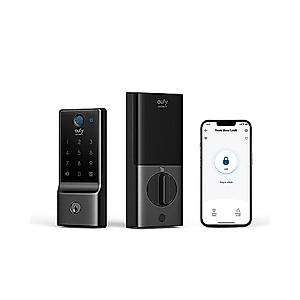 eufy Security Smart Lock C220, Fingerprint Keyless Entry Door Lock, Built-in Wi-Fi, App Remote Control, Front Door Smart Lock Deadbolt, 8Months Battery, Reliable Power, IP53 Waterproof, BHMA Grade 3