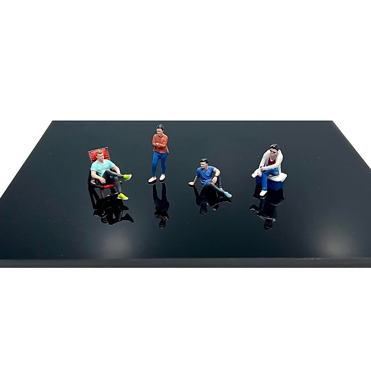 Hanging Out 2" 6 Piece Diecast Figure Set (4 Figures, 1 Seat, 1 Cooler) Limited Edition to 3600 Pieces Worldwide for 1/64 Scale Models by American Diorama AD-76518MJ