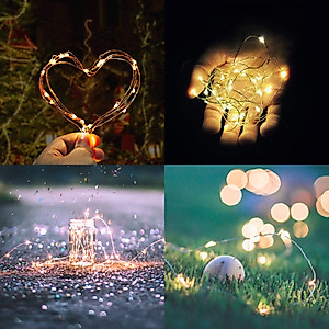 XUNATA Solar String Lights, 66Ft 200 LED 8 Modes Copper Wire Indoor Outdoor Starry String Lights, Waterproof Solar Decoration Lights for Gardens, Homes, Parties (Warm White)