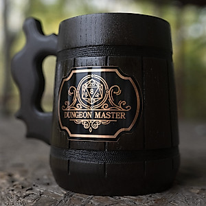 Dungeon Master Beer Mug. Dungeon and Dragons Mug. Dungeon Master Stein. D&D Gift. Wooden Beer Stein. Best Gift. Wooden Beer Mug. Wood Beer Mug Gamer Gift Beer Tankard K145