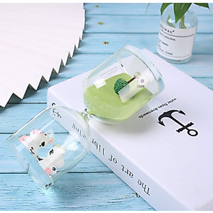 Falytemow 30 Minutes Hourglass Green Farm Sand Timer Cute Cow Desktop Decoration for Kitchen School Teaching