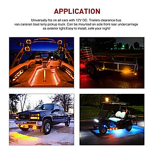 Nilight TL-03 10 PCS 3/4” Round Clearance LED Front Rear Side Indicator Bullet Marker Light for Truck RV Car Bus Trailer Van Caravan Boat (12V, Amber)