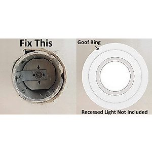 Lighting Labs 8 Pack Matte White Goof Trim Ring for 8" Inch Recessed Can Lighting Down Light, Outer Diameter 8.6 Inches, Inner Diameter 6.2 Inches