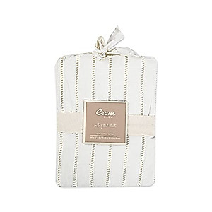 Crane Baby Wrap Around Bed Skirt for Crib, Cotton Crib Skirt for Boy's and Girl's Nursery, White, 28”w x 52”h x 16”d