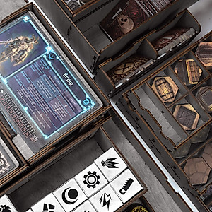 SMONEX Wooden Organizer Compatible with Gloomhaven Board Game - Box Suitable for Storage All Gloomhaven Expansions - Insert and Storage Suitable for Gloomhaven (Gray)