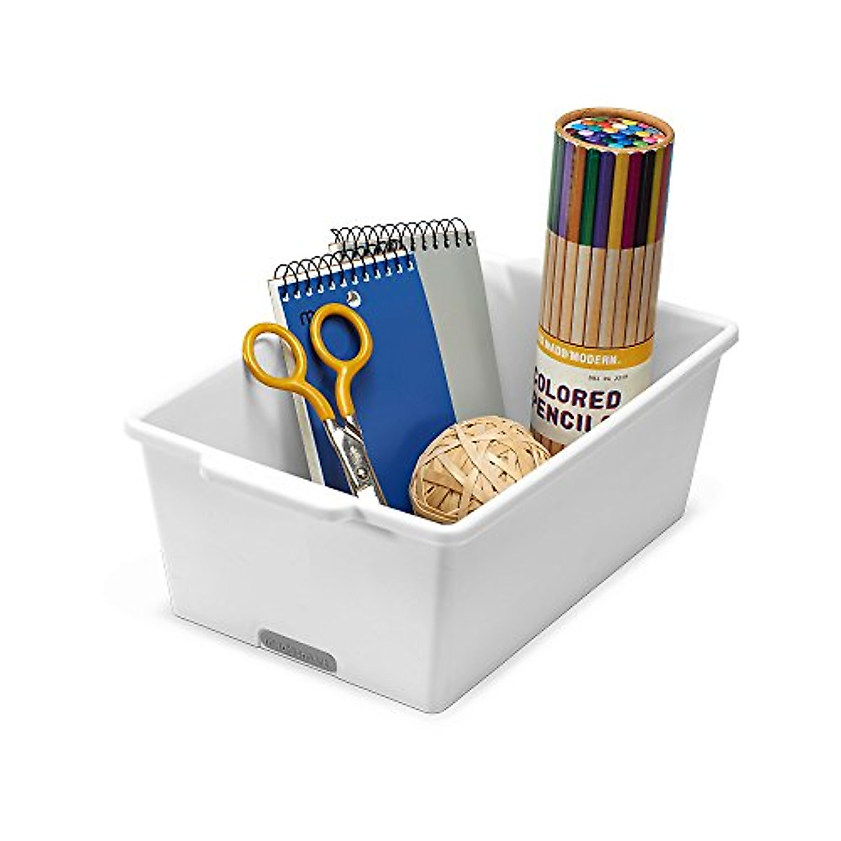 madesmart Classic Small Deep Bin - White | CLASSIC COLLECTION | Heavy-duty | Non-slip Lining and Rubber Feet | BPA-Free