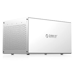 ORICO 3.5'' 4 Bay External Hard Drive Enclosure with RAID USB 3.0 to SATA III Aluminum Drive HDD Enclosure Support RAID0/1/3/5/10/JBOD/Clear-WS400RU3