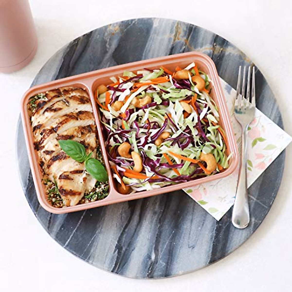 Bentgo Prep 2-Compartment Meal-Prep Containers with Custom-Fit Lids - Microwaveable, Durable, Reusable, BPA-Free, Freezer and Dishwasher Safe Food Storage Containers - 10 Trays & 10 Lids (Burgundy)