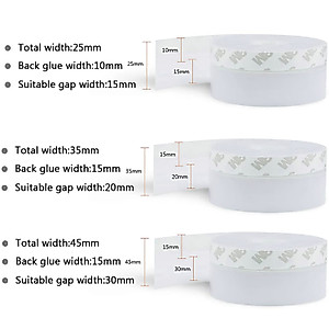 Weather Stripping Door Seal Strip, Ablink Adhesive Door Sealing Strip for Doors and Windows Gaps, Silicone Door Sealing Sticker Door Draft Stopper, 25mm
