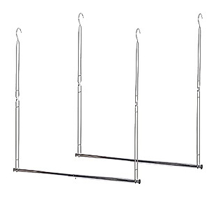 STORAGE MANIAC Hanging Closet Rod, Adjustable Width and Height Closet Hanging Organizer, Space-Saving Clothes Hanging Bar, Closet Extender Hanging Rod Double Closet Hanging Rod, 2 Pack Chrome