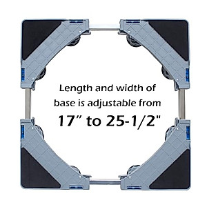 MaxWorks Washing Machine Base Stand with 4 Locking Wheels & 8 Strong Feet, Adjustable Flat Dolly Cart Mobile Base for Washer, Dryer, Refrigerator, Furniture and Appliance - 660 lbs Capacity