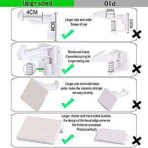 4 Pack - Cabinet Locks Baby Proofing for Cabinets, Drawers, Cupboards - Adhesive Easy Installation