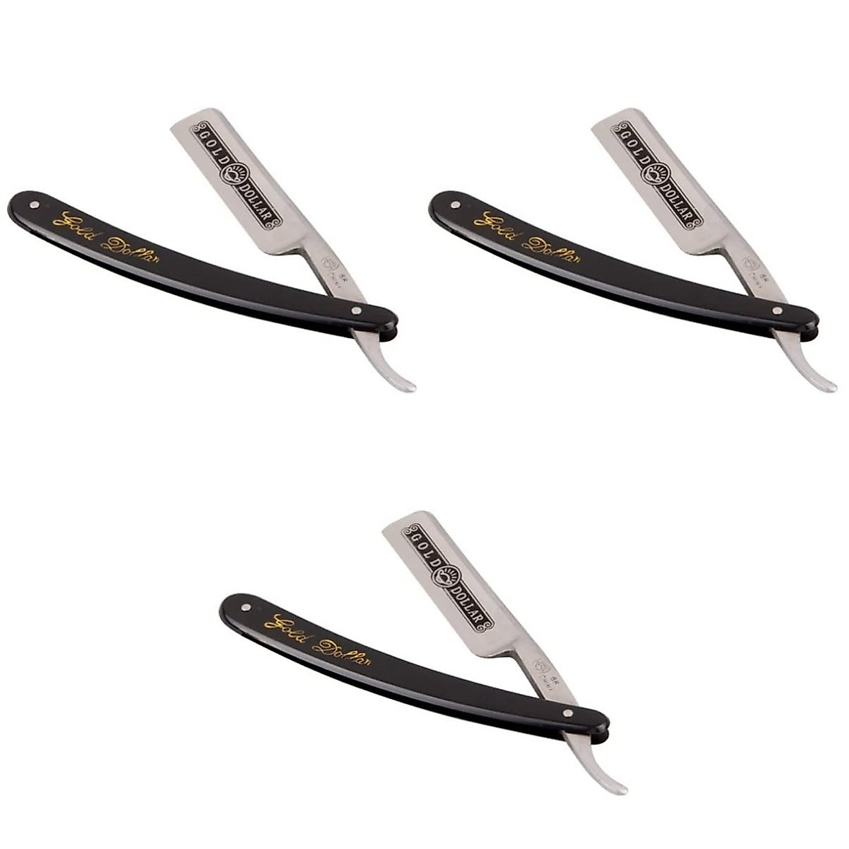 FOMIYES Womens Razors Womens Razors 3pcs66 Steel Barber Manual for Men Shaving Classic Mens Professional Straight Razor Salon Single Gold Shaver Black+ Women's Razors Womens Razor