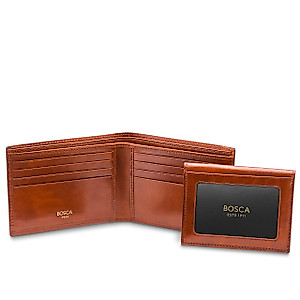 Bosca Men's Wallet, Old Leather Credit Wallet with I.D. Passcase, Amber