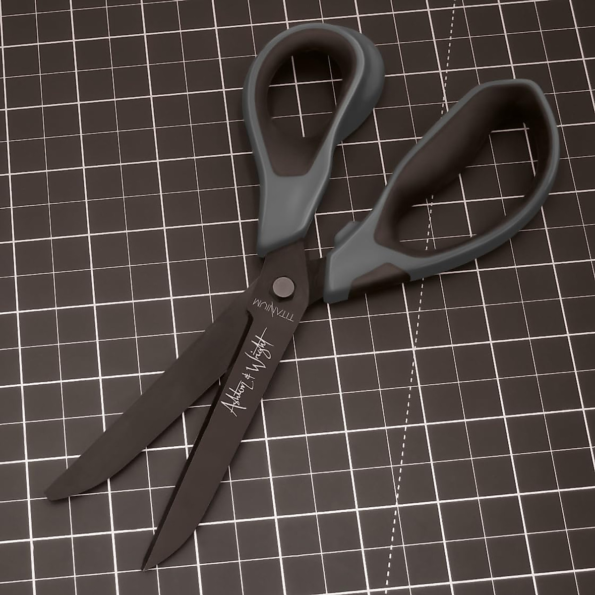 Ashton and Wright - Titanium HD - Heavy Duty Scissors for Office, Home, Kitchen and Craft - 210mm / 8” - Titanium Coated Blades (Gray, Right Handed)