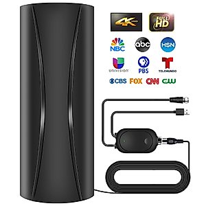 680+ Miles Range, Digital TV Antenna with Amplifier and Signal Booster, Portable HD Antenna for Indoor Outdoor for Smart TV and Old TVs - 36ft Coax Cable - Support 4K 1080p