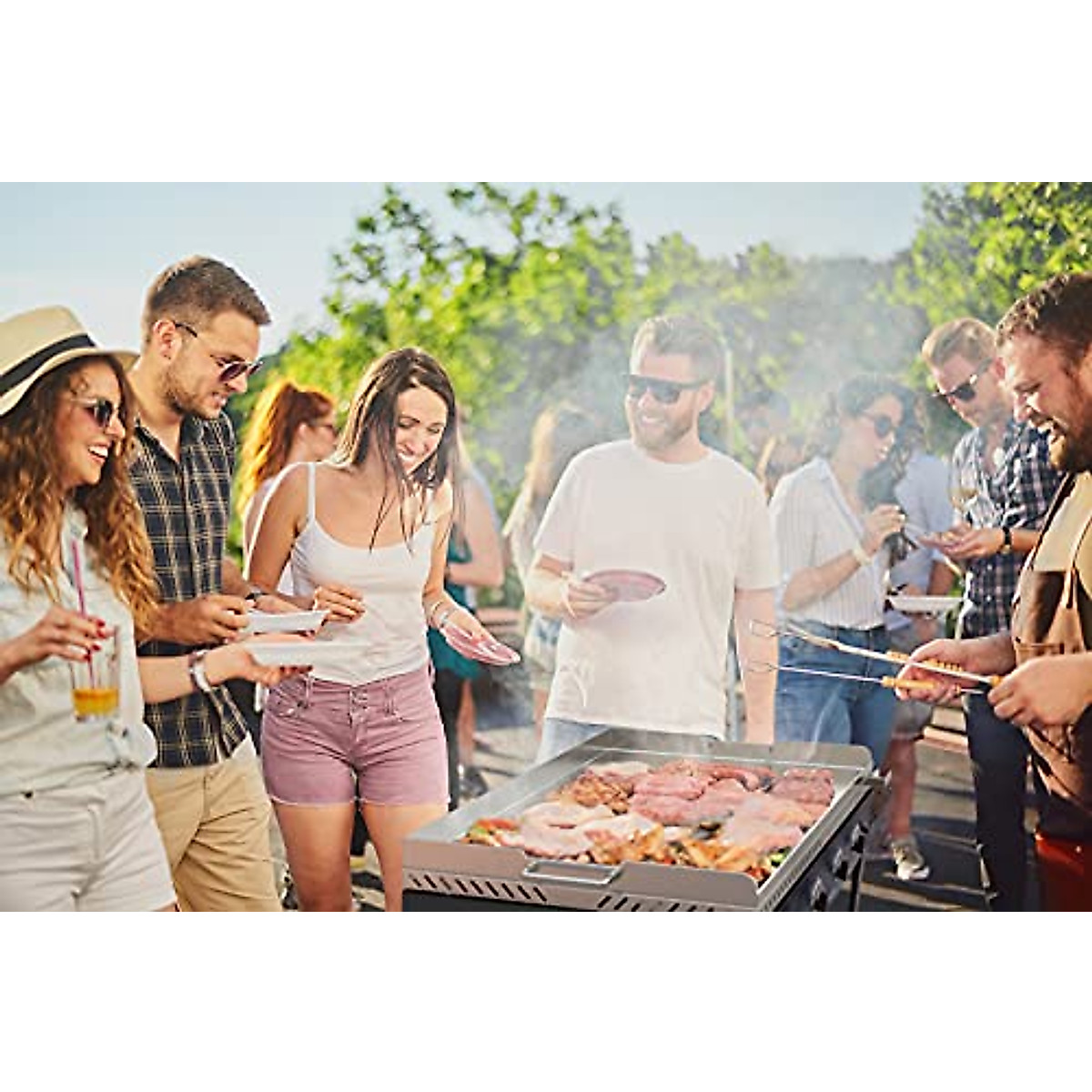 Stanbroil Stainless Steel Flat Top Gas Grill Griddle for Blackstone 4 Burner Propane Fueled Grill Front Grease Management System - 36 Inches