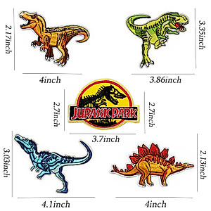 15Pcs Dinosaurs Iron on Patches Embroidered Fabric Stickers Realistic Dinosaur Pattern Sewing Patches DIY Appliques for Kids Teens Embroidered Applique Patches for T-Shirt Clothes Bags Hats