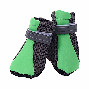 Soft Sole Nonslip Dog Mesh Boots, Reflective Puppy Shoes Dog Paw Protectors, Adjustable Outdoor Pet Boots for Small and Medium Pets(XL,Rose red)