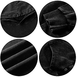 Bobeutou Oversized Hoodie Men Vintage Cotton Casual Hooded Sweatshirt Trendy Baggy Basic Hoodies Retro Pullover Streetwear (Black,2XL,XX-Large)