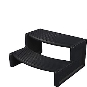 Black Waterproof Hot Tub Steps, NO Assembly Required, Compatible with Any Spa or Hot Tub, Slip Resistant Outdoor Steps, 6 x 32 x 14 Inches, Aqua Life by Strong Spas