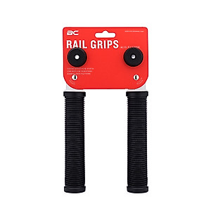 25NINE Ronin Grip Without Flange - Flangeless BMX Bike and Scooter Handlebar Grips with End Plugs - Black