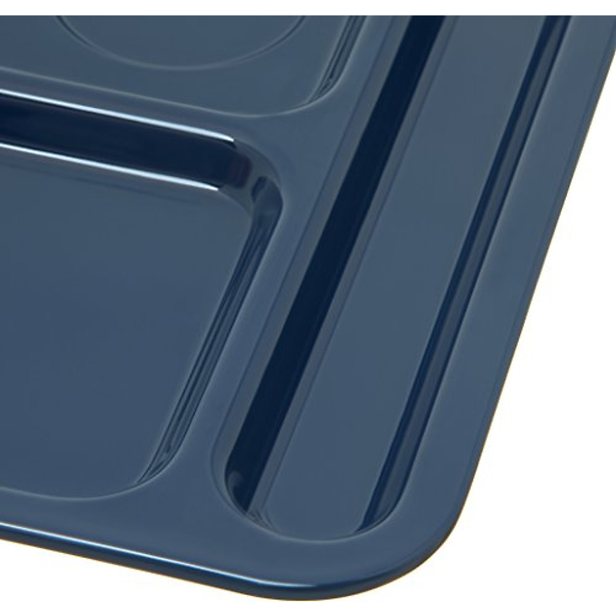 Carlisle FoodService Products Melamine Right-Hand 4-Compartment Tray, 10x9.75 Inches, Dark Blue
