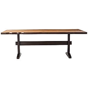 Coaster Home Furnishings Bexley Burnham Live Edge Dining Table with Trestle Base Natural Honey and Smokey Black