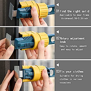 8-Hole Clothes Drying Rack Portable Indoor Outdoor Hanging Balcony Window Closet Frame Storage Rack Space Saver, Wall Mounted Laundry Hanger Rack, Sturdy Hanging Clothes, Safe and