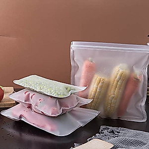 Kitchen HomeEco - 8 Pack Reusable Silicone Storage Bags BPA Free Freezer Safe Leakproof Plastic Free, Perfect for Safe Food Storage, Includes 2 Small, 2 Medium, 2 Large & 2 X-large Storage Bags