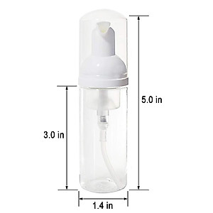 12 Pcs Empty Bottle Travel Soap Bottle | Plastic Foam Dispenser Bottle | Mini Foaming Soap Pump Dispenser for Cleaning, Travel, Cosmetics Packaging (2 oz)