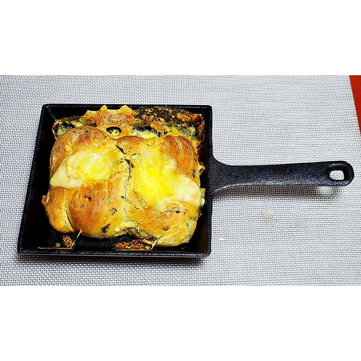 HAWOK Cast Iron Mini Server Rectangle: 12 oz,Square:12oz,Oval 12oz, Round 15oz Set of 4………