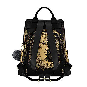Mcyhzjd Backpack Purse, Boho Crescent Moon Sun Mandala Anti-theft Casual College School Ladies Fashion Shoulder Bag