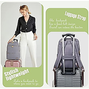 Lucien Hanna Laptop Backpack Purse for Women, Stylish Casual Travel Daypack Business Commute Backpack 14 Inch Laptop Backpack for Work, School, Travel, College, Business Trip, Purplish Grey