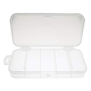 RuiLing 3pcs Multifunctional Portable 5-Grid Clear Visible Plastic Fishing Tackle Accessory Box 5 Compartments Jewelry Making Findings Organizer 4.96 x 2.44 x 1 Inch