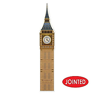 Beistle , 2Piece Jointed Big Ben Cutouts, 71", Multicolored