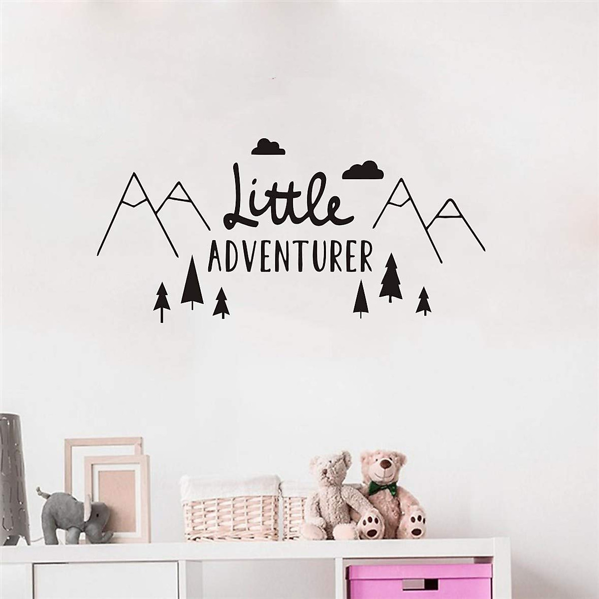 The Tribal Mountain Little Adventure Wall Sticker Art Travel Adventures Mountains Wall Decal for Kids Room Nursery Room Bedroom Wall Art Murals Removable Boys Wall Poster QQ198 (57X27CM)