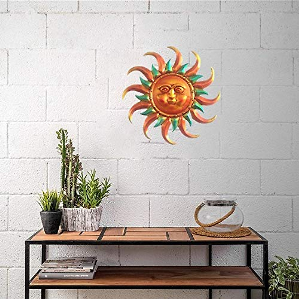 WOERTE HOME 15.7'' Sun Face Wall Decor for Indoor and Outdoor Use