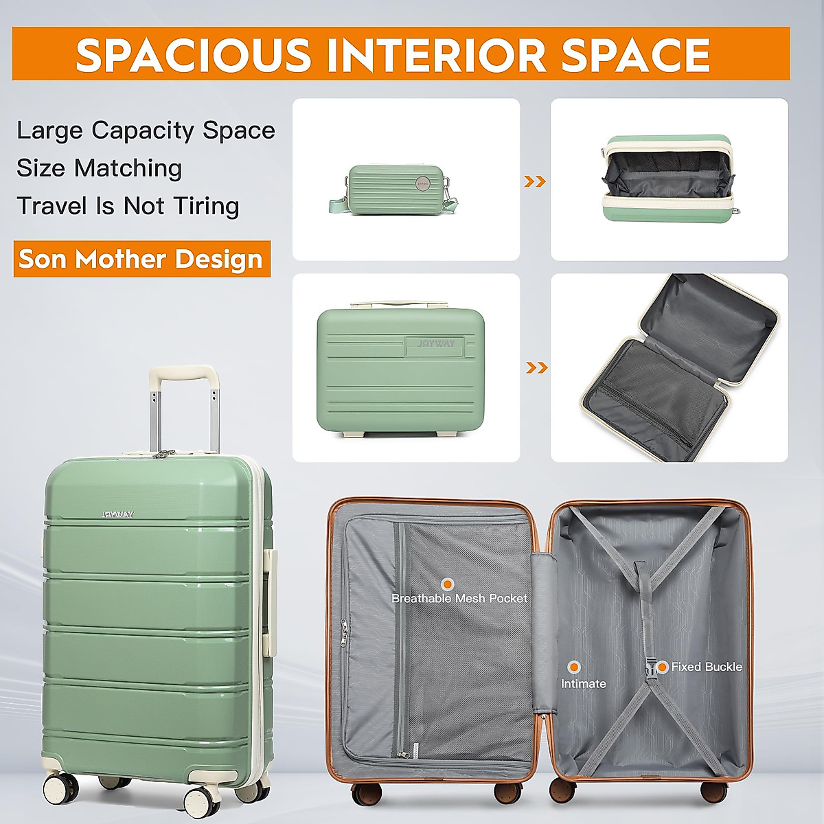 Joyway Luggage 5 Piece Sets， Lightweight Rolling Hardside Travel Luggage with TSA Lock，Luggage Set Clearance，Suitcase with Spinner Wheels for Women