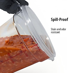 Cambro Food Storage Container with Lid (2 Pack) - Round Series - 4 QT (Quart) - Commercial Grade for Food Prep (Clear)