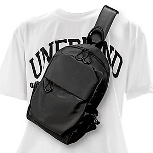 Gooday Small Sling Shoulder Bag Travel Crossbody Backpack for Men, Nylon Waterproof Lightweight Chest Bag