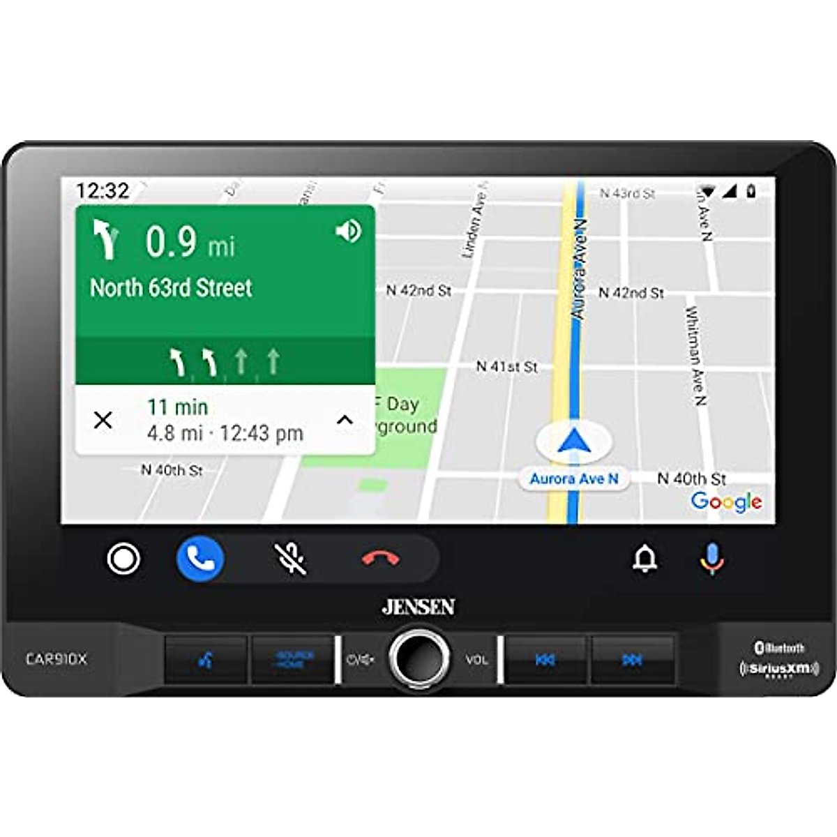 Jensen CAR910X 9 inch Mechless Multimedia Receiver with Apple CarPlay l Android Auto l SiriusXM-Ready l Built-in Bluetooth l 240 Watts MOSFET Power (60W x 4) (Renewed)