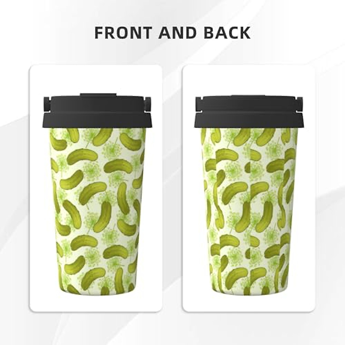 WANGXUEE Sushi Dill Pickles Print 500ml Stainless Steel Travel Tumbler Double Wall Vacuum Insulated Coffee Mug