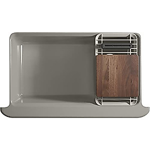 Kohler K-28874-0 Kohler K-28874 Tempered 35-5/8" x 21-5/16" x 9" Undermount Single-Bowl Farmhouse Workstation Kitchen Sink with Tall Apron