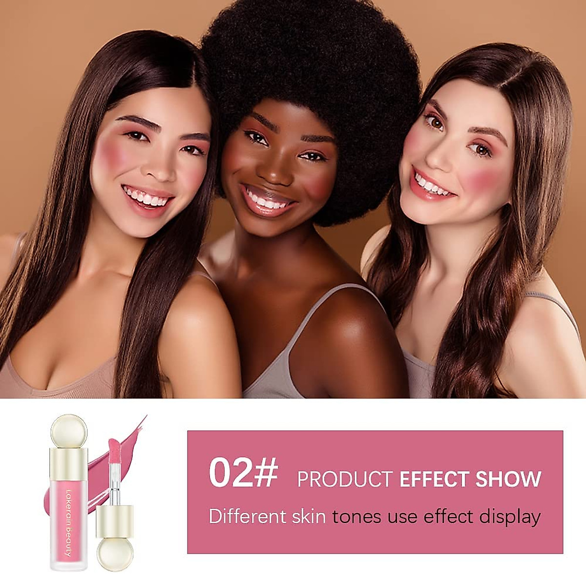 Liquid Blush - Silky Cream Blush,Blendable Blush Stick for Cheeks,Natural Matte Blush Wand,Moisturizing & Long Lasting Face Blush (02#Lucky)